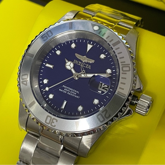 Invicta | Accessories | Invicta Mens Pro Diver 4mm Silvertoneblue Dial ...